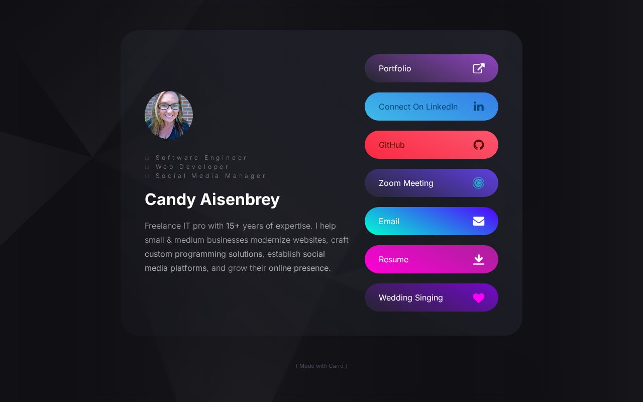 Candy Aisenbrey | Freelance Software & Web Professional